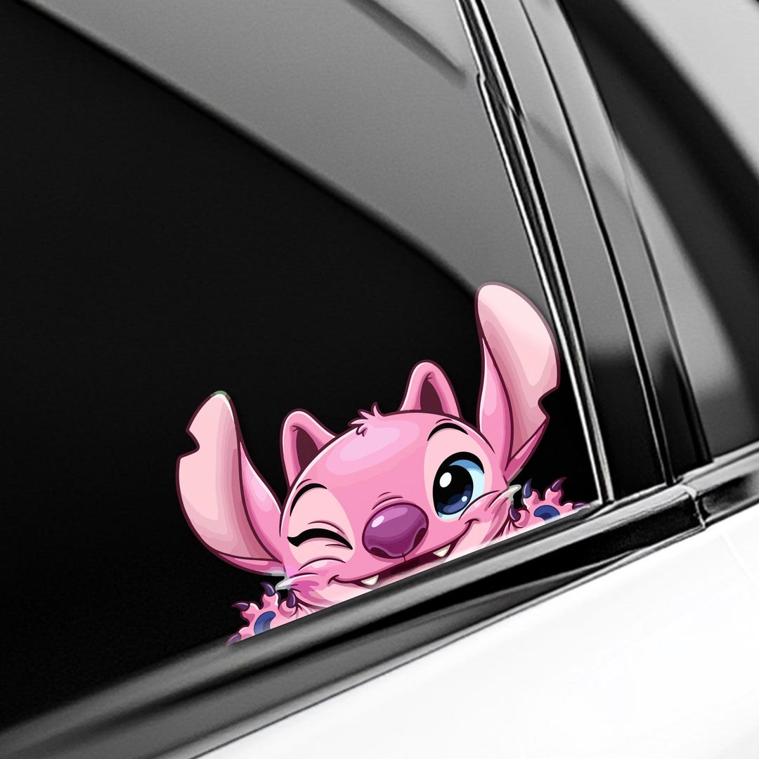 Stitch and Angel Peeker Peeking Car Window Decals - Funny Bumper ...