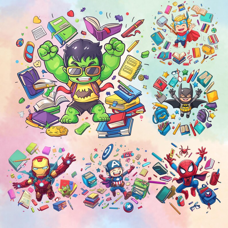 Superhero Back to School Png, First Day of School Pre-k Png, Bundle 4 ...