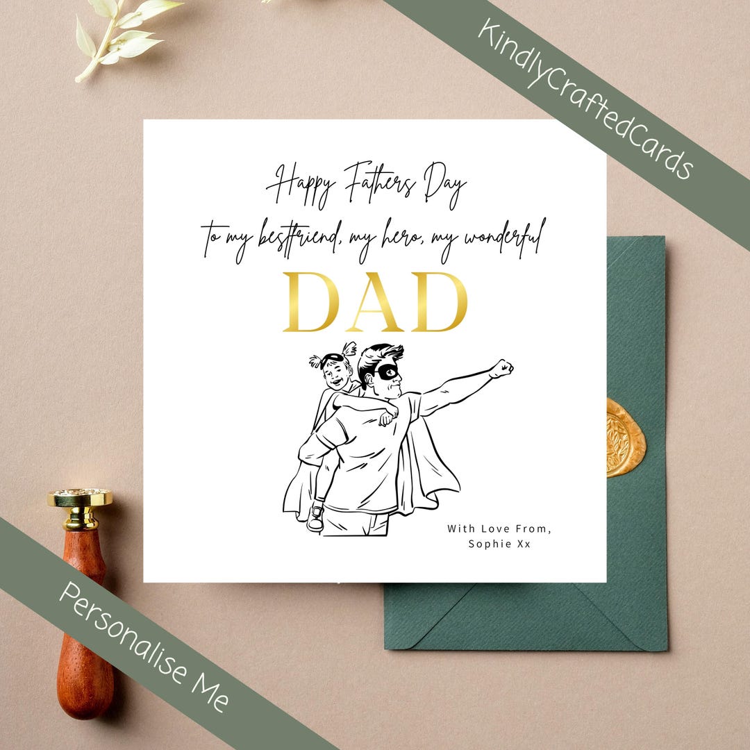 Father's Day Card | Personalised Card for Dad | Best Dad Ever | Happy ...