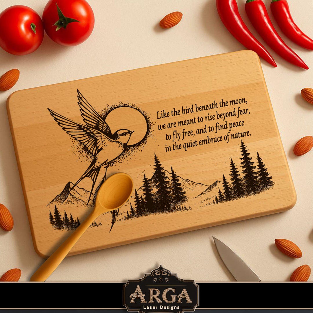 Flying Bird SVG: Laser Cutting Board File (digital Download), Vintage ...
