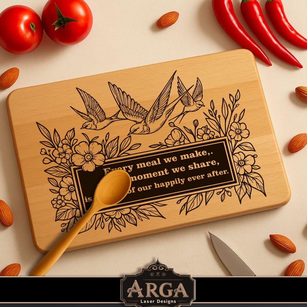 Floral Quotes V2 SVG Laser File for Cutting Board, Rectangular Cutting ...