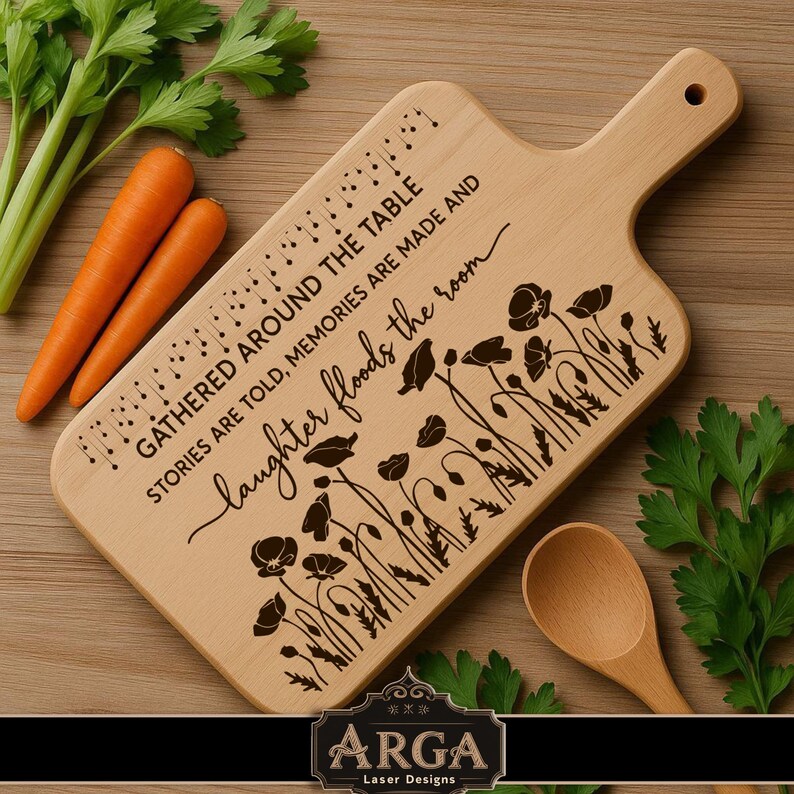 Laser Cut Cutting Board SVG File: Charcuterie Board Design (digital ...