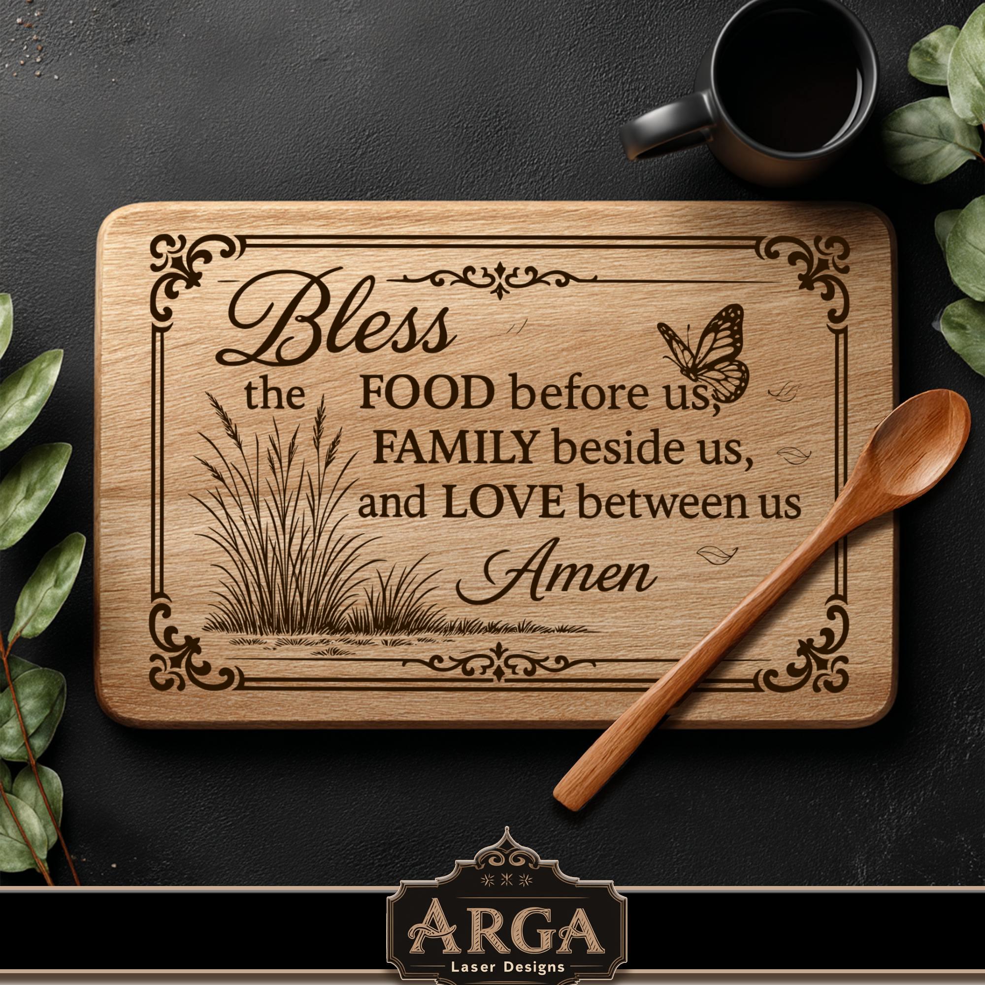 Kitchen Blessing SVG Laser File: Cutting Board Engraving (digital ...