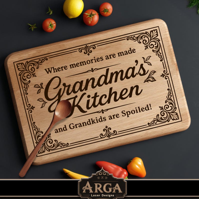 Grandma's Kitchen Cutting Board SVG Laser File (digital Download) - Etsy