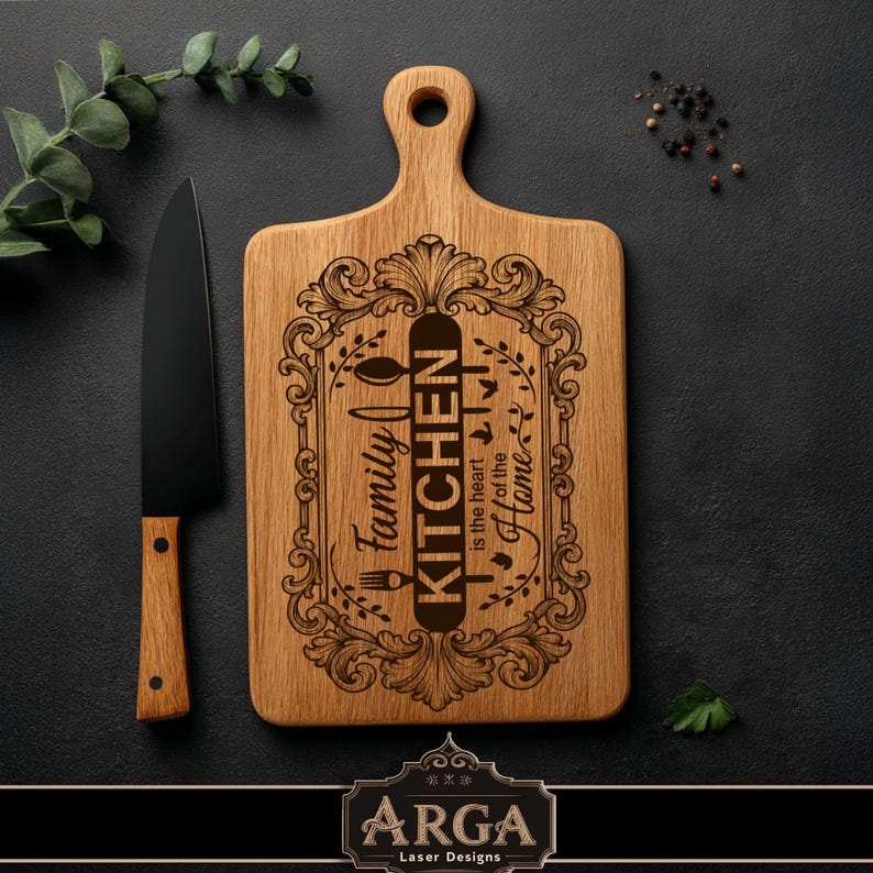 Family Kitchen SVG Laser File: Cutting & Charcuterie Board Designs ...