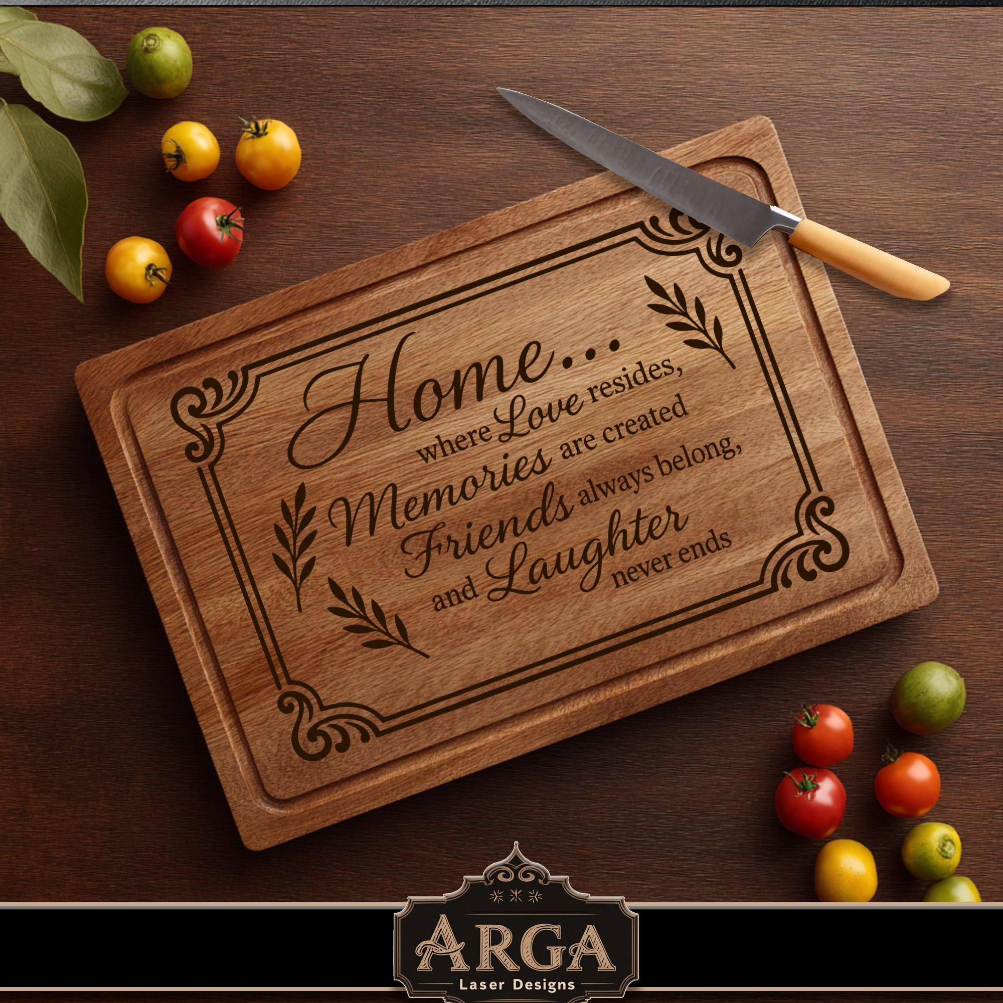 Home Charcuterie Board SVG Laser File: Cutting Board Design (digital ...