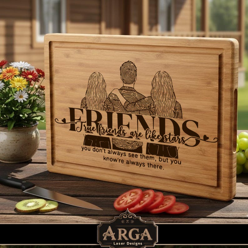 Friends Cutting Board, SVG Laser File, Charcuterie Board Design ...
