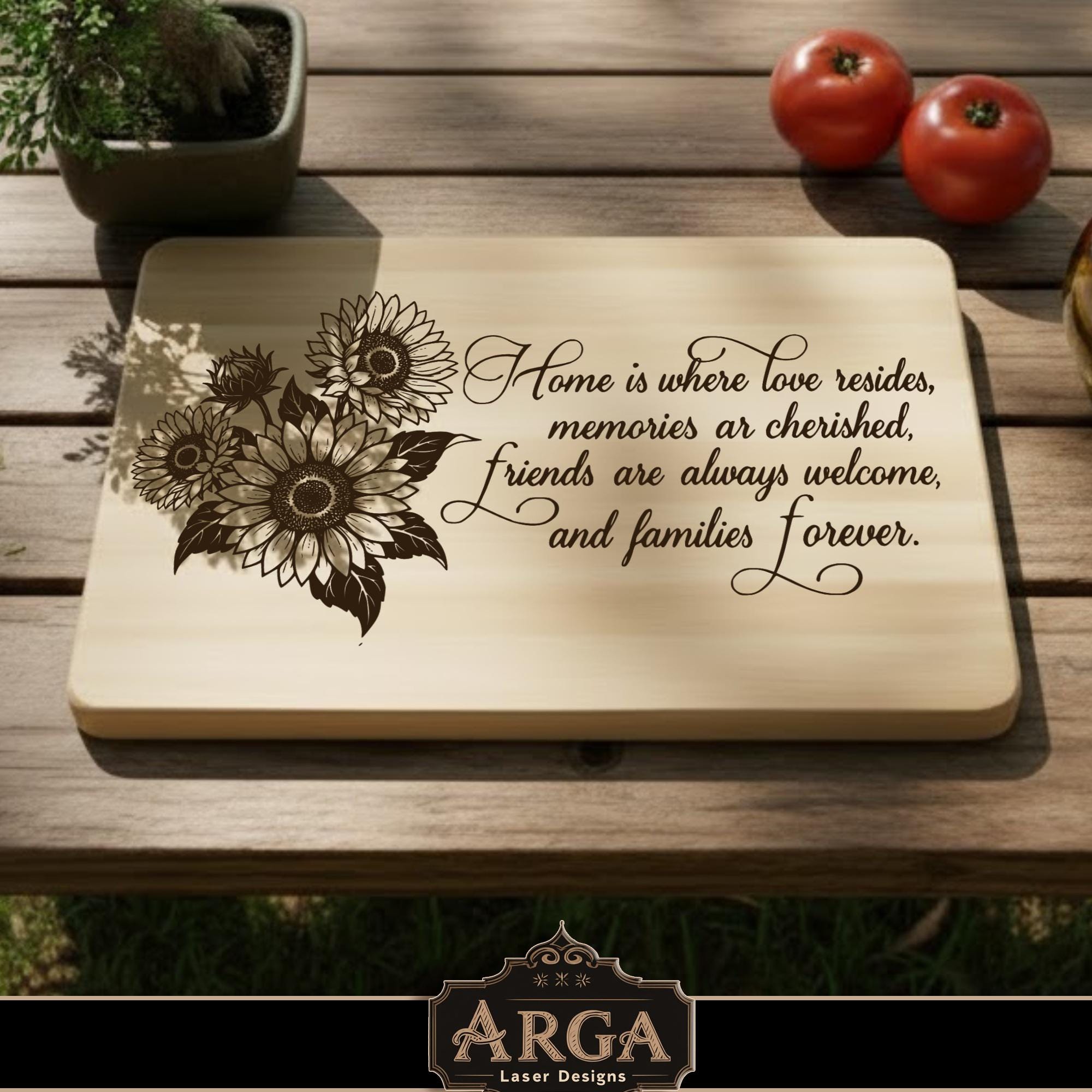 Home V4 Charcuterie Board SVG Laser File: Cutting Board Design (digital ...