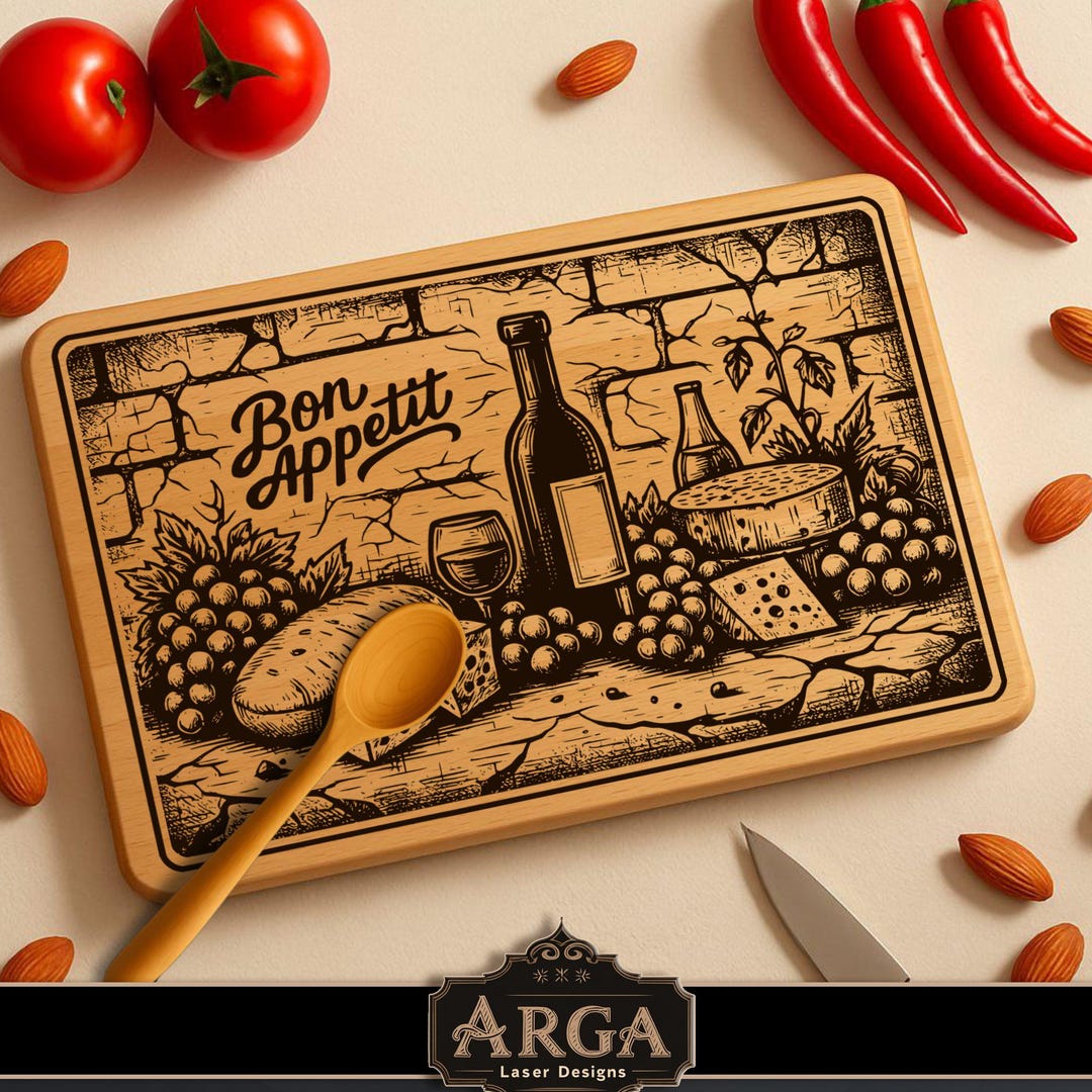 Bon Appetit Cutting Board SVG Laser File (digital Download) - Etsy
