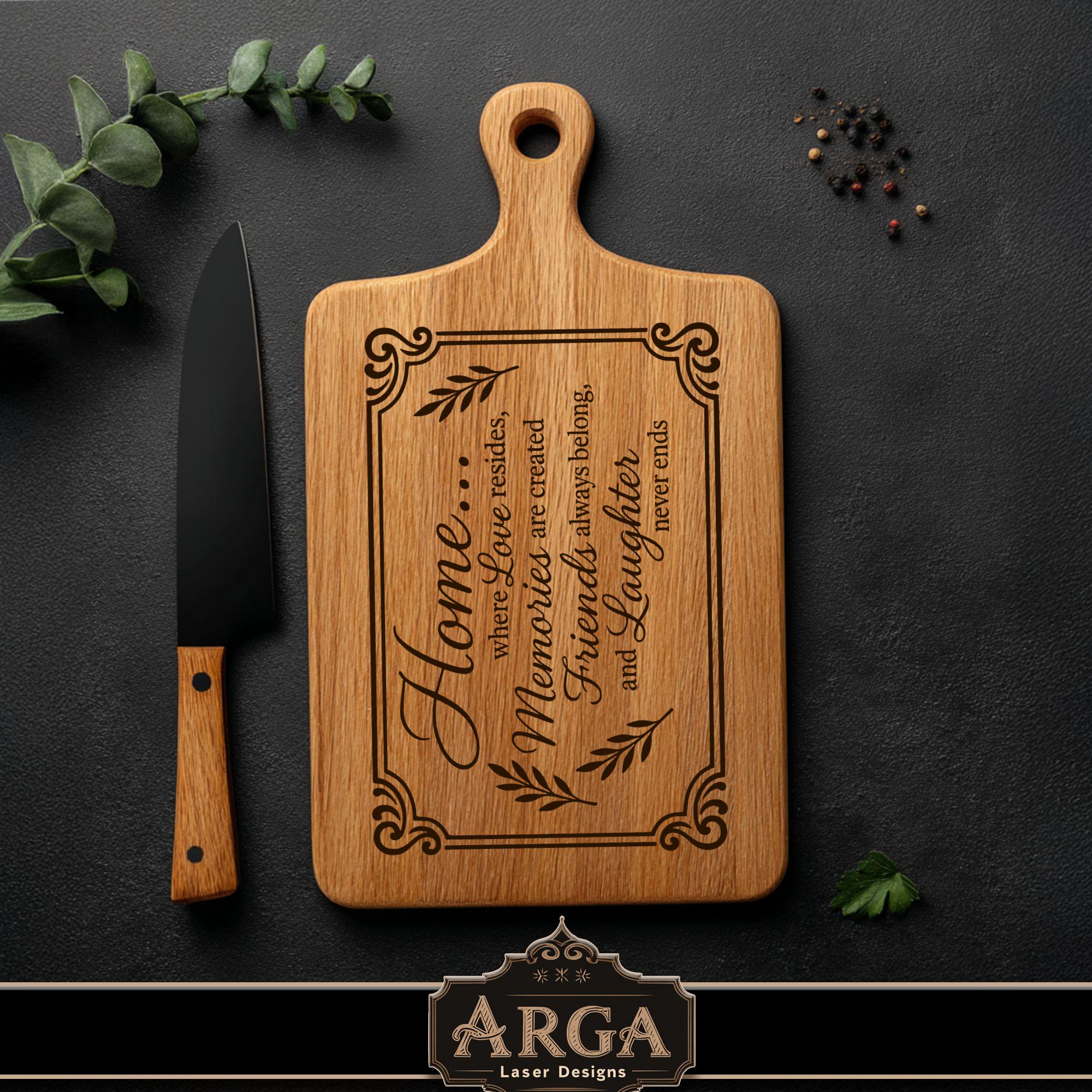 Home Charcuterie Board SVG Laser File: Cutting Board Design (digital ...