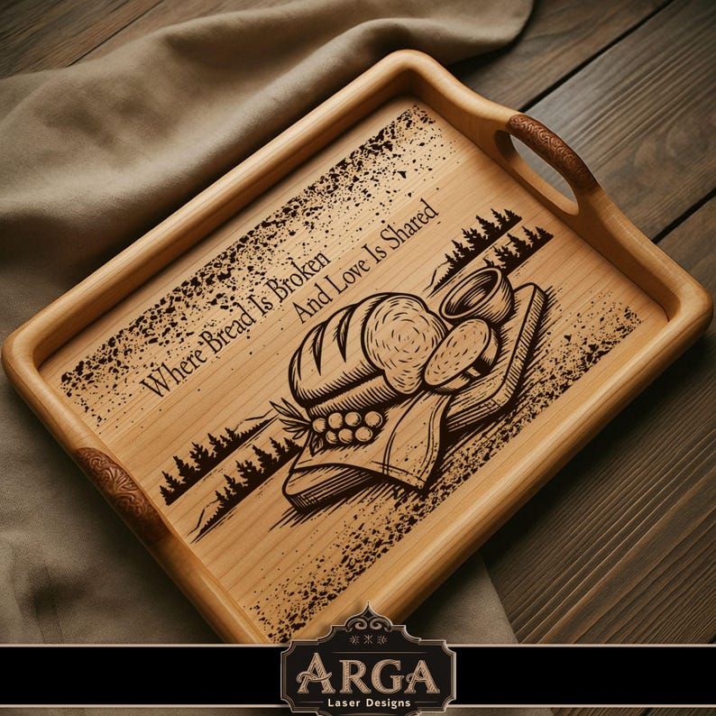Cutting Board SVG Laser File: Bread & Charcuterie Designs (digital ...