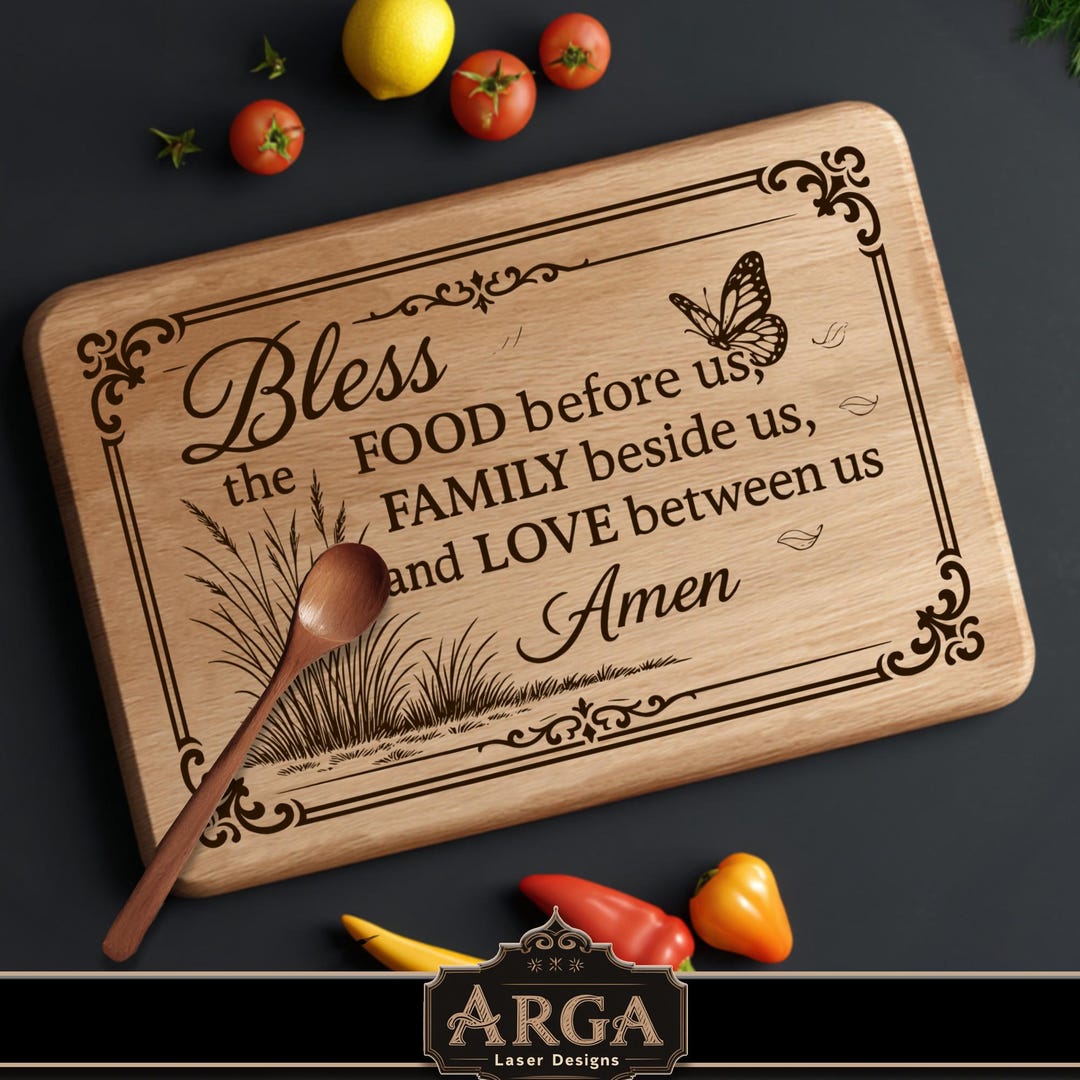 Kitchen Blessing SVG Laser File: Cutting Board Engraving (digital ...