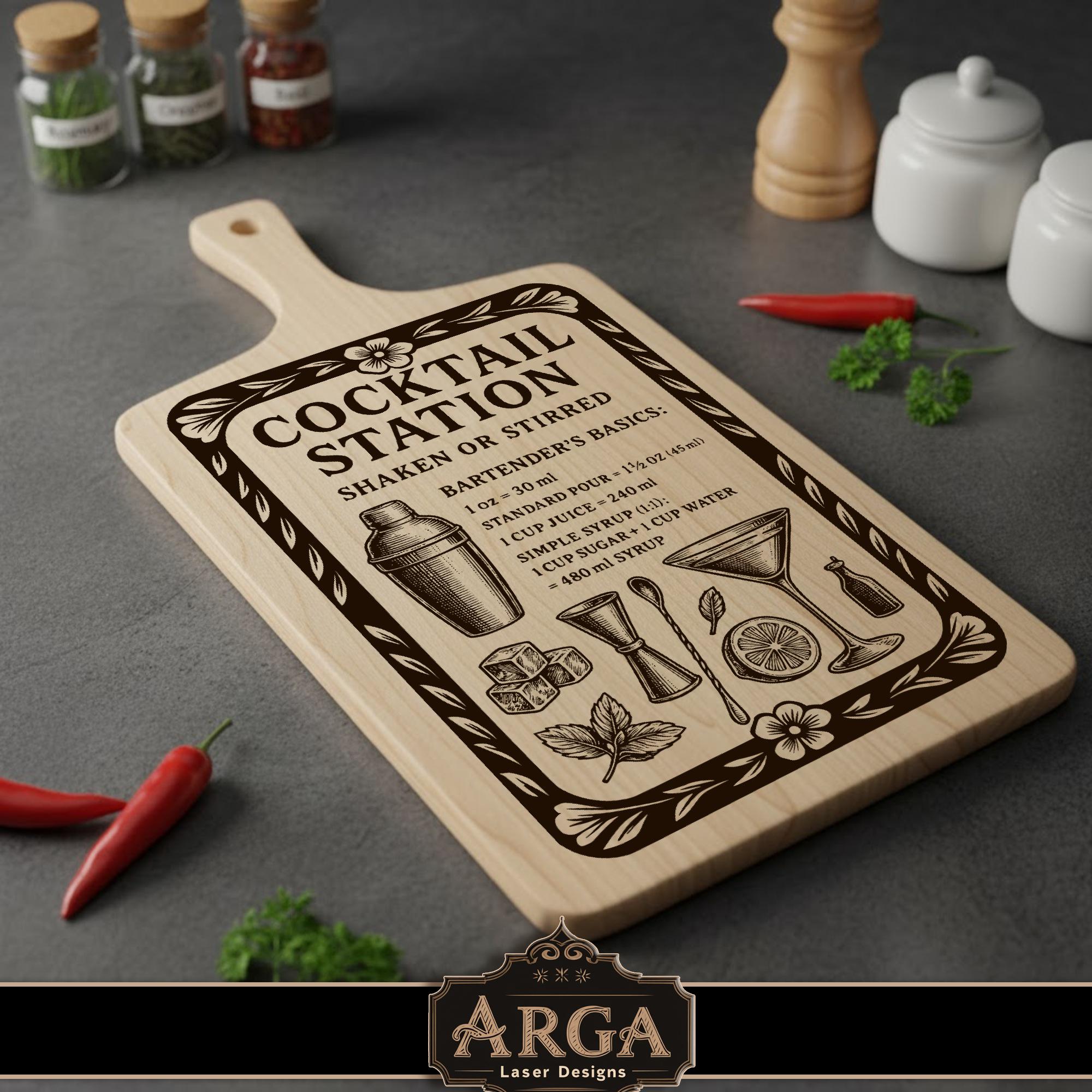 10 Conversions and Recipe Board Bundle SVG Laser File: Cutting Board ...