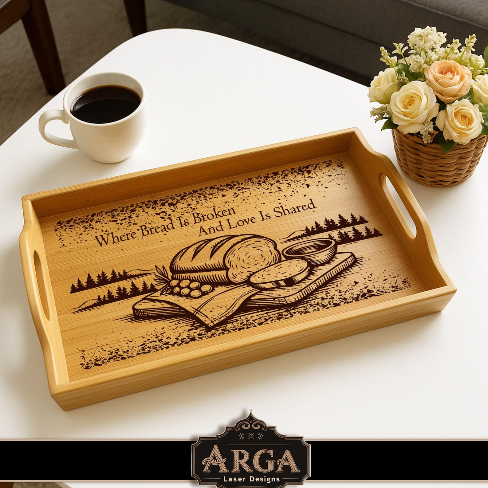 Cutting Board SVG Laser File: Bread & Charcuterie Designs (digital ...