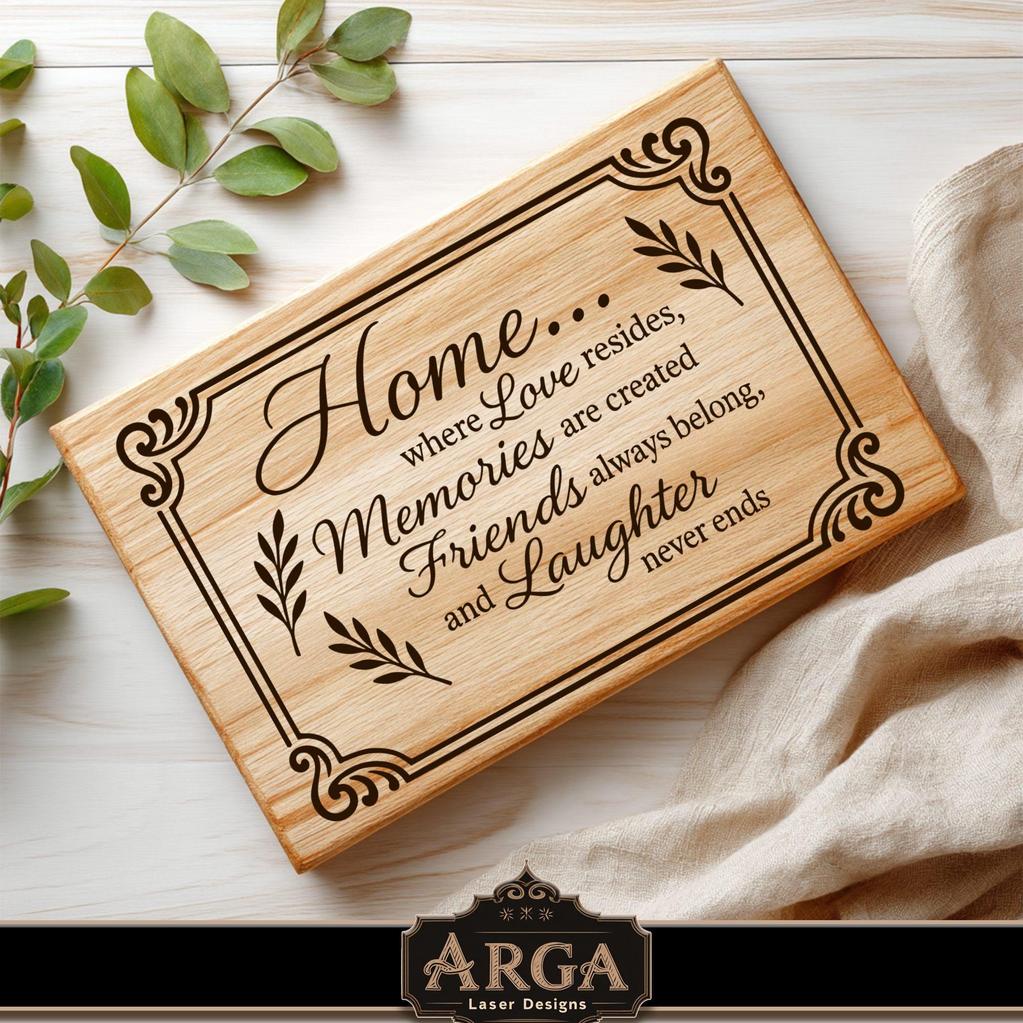 Home Charcuterie Board SVG Laser File: Cutting Board Design (digital ...