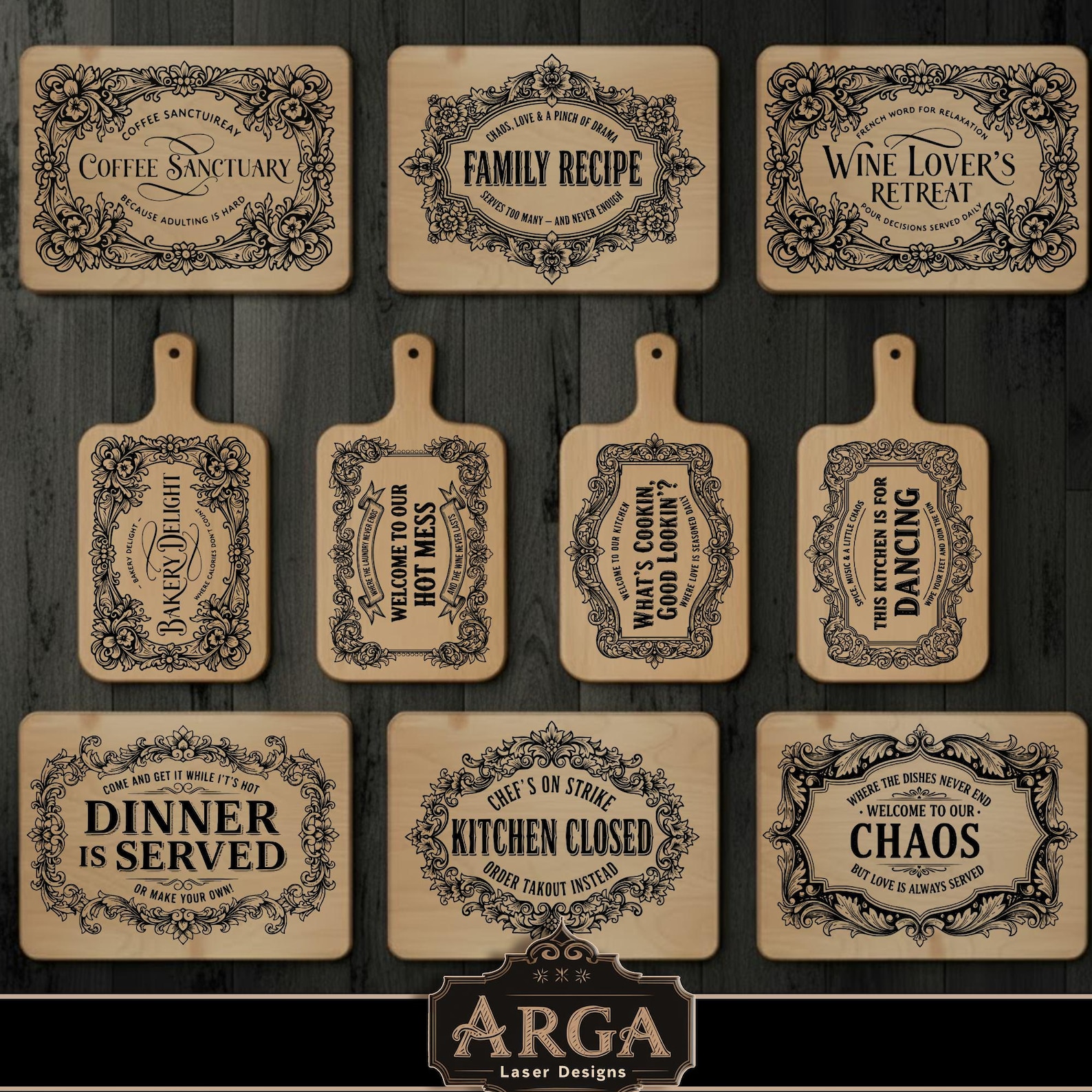 10 Quotes Charcuterie Charcuterie Board SVG Laser File: Cutting Board ...