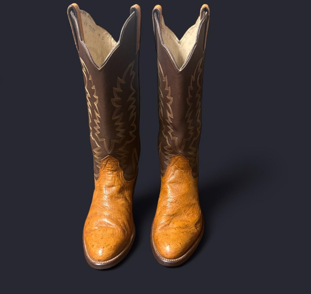 Vintage Bona Allen Ostrich Foot Cowboy Boots – Size 9D – Original Soles ...