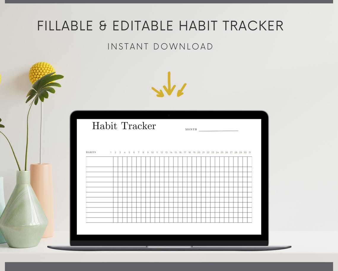 1-day Habit Tracker PDF | Printable Routine & Self Care Log ...