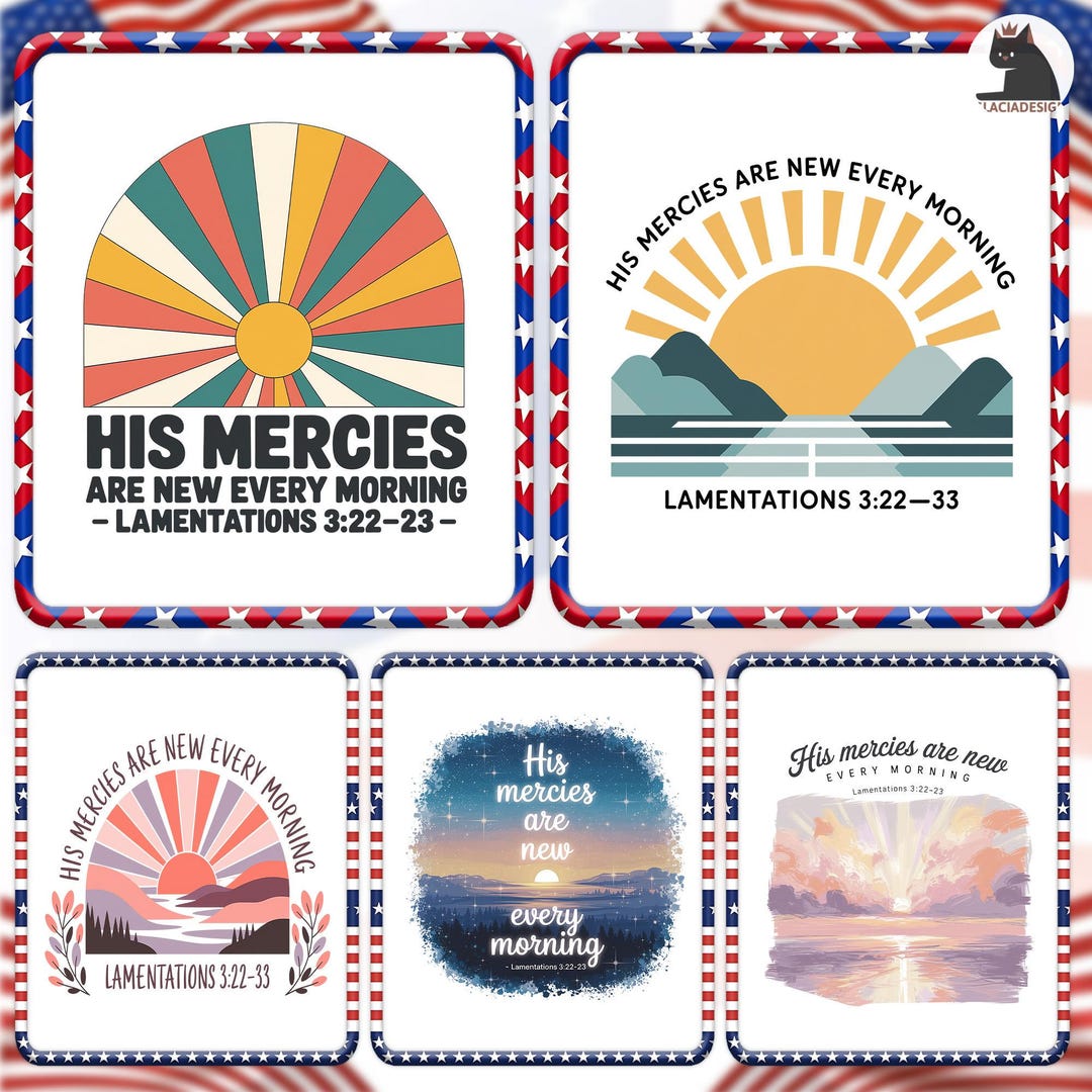 Bible Verse PNG Bundle, Lamentations 3:23 Png, Christian Png, Religious ...