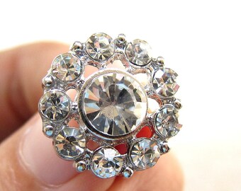 5 Pearl Rhinestone Buttons OVAL Vintage Inspired Wedding | Etsy