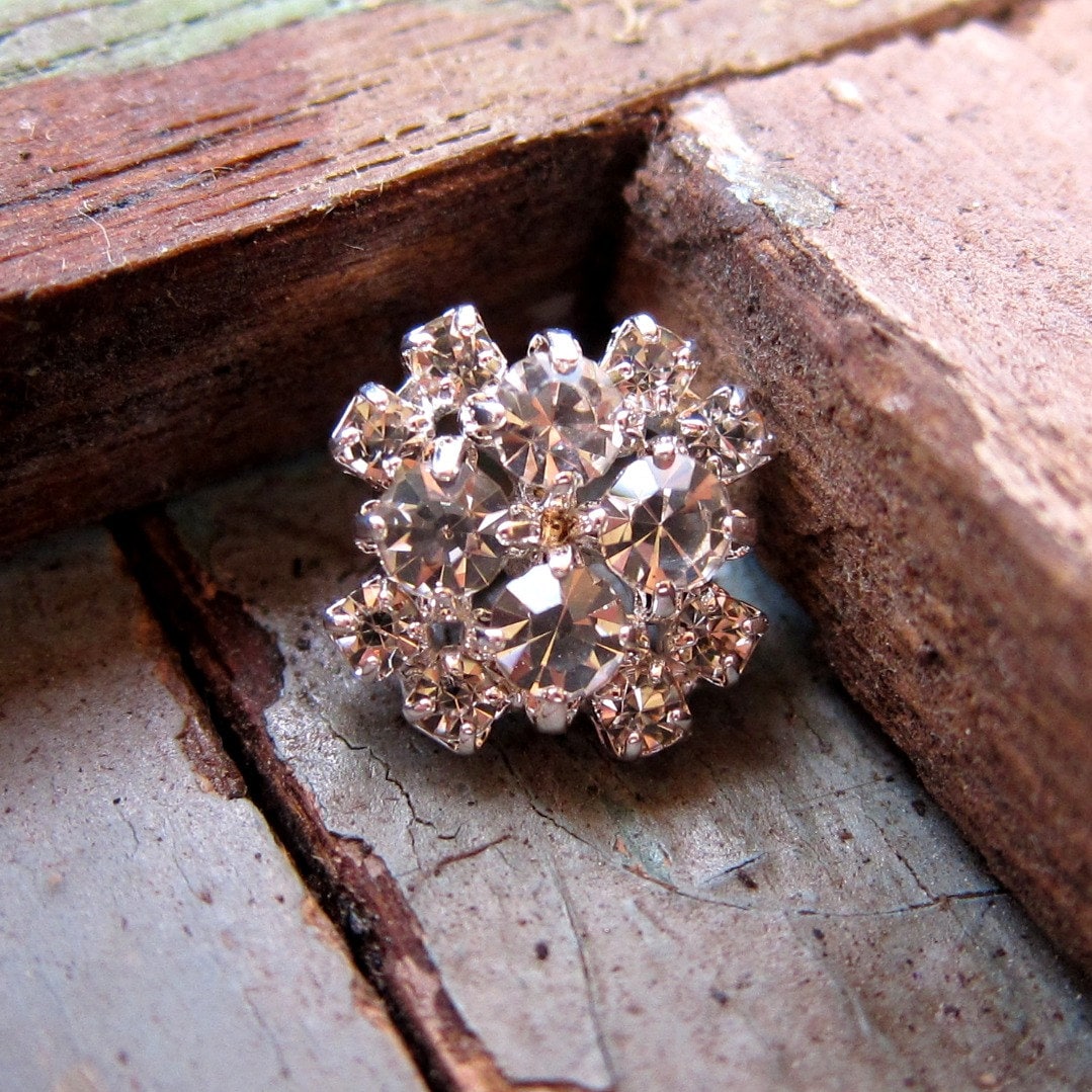 20 Crystal Rhinestone Buttons RB-032 for Wedding Supply Hair - Etsy