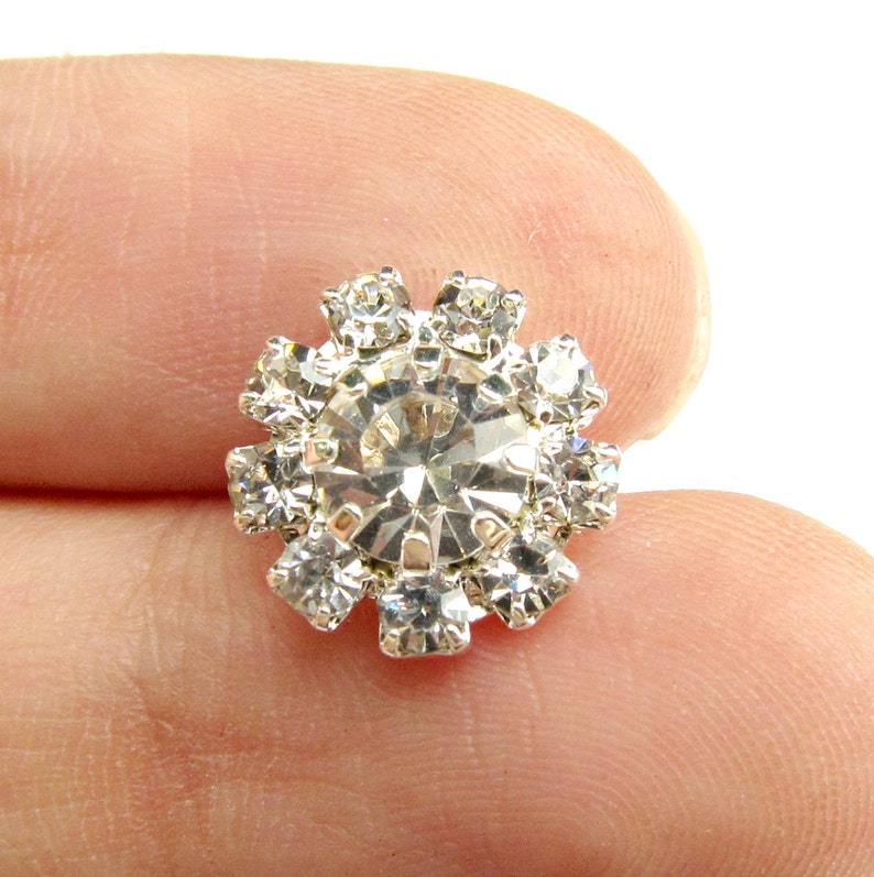 20 Small Crystal Rhinestone Buttons Itty Bitty Button - Etsy