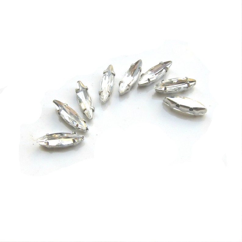 NEW 40 Rose Montees Navette 4x15, 3x11, Clear, White Opal, Rhinestone ...
