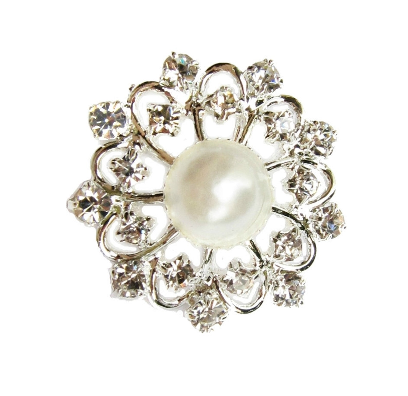 2pcs or Other Quantity Pearl Crystal Rhinestone Buttons for - Etsy