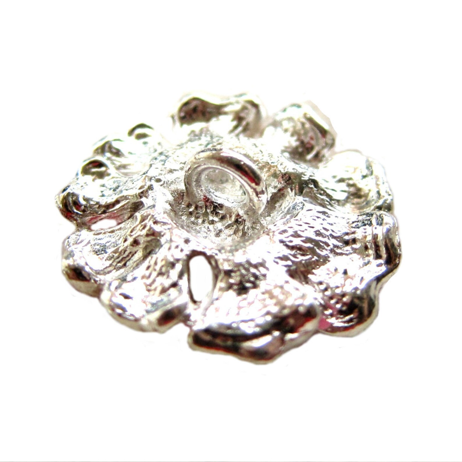 5 Cream Enamel Flower Rhinestone Buttons - Wedding Bridemaid Hair ...