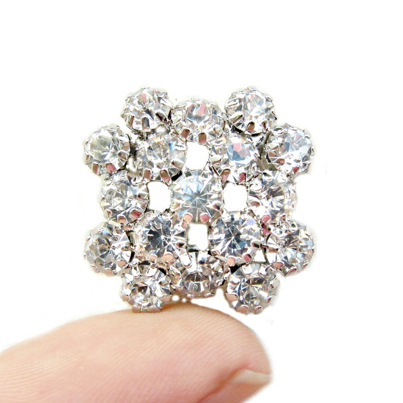 5 Sparkling Crystal Rhinestone Buttons for Wedding Decoration ...