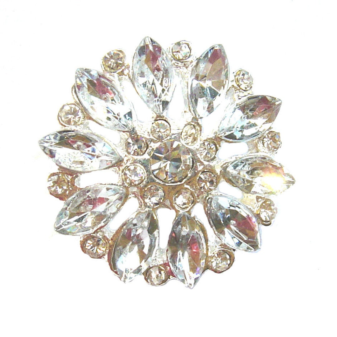 5 Crystal Rhinestone Buttons Vintage Inspired for Wedding Hair - Etsy