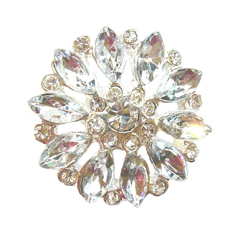 5 Crystal Rhinestone Buttons Vintage Inspired for Wedding Hair - Etsy