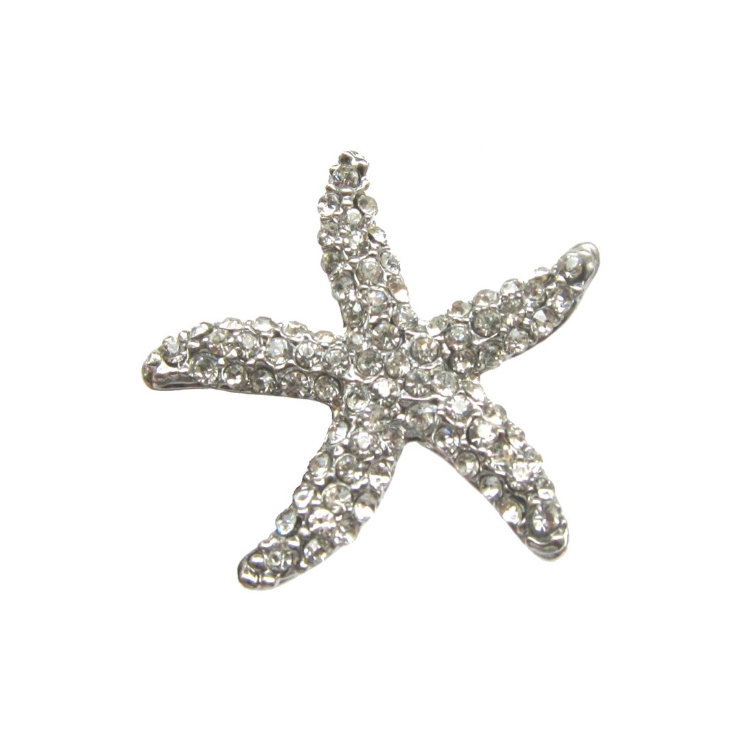 5 Starfish Crystal Rhinestone Buckles - Wedding Invitation Card Hair ...