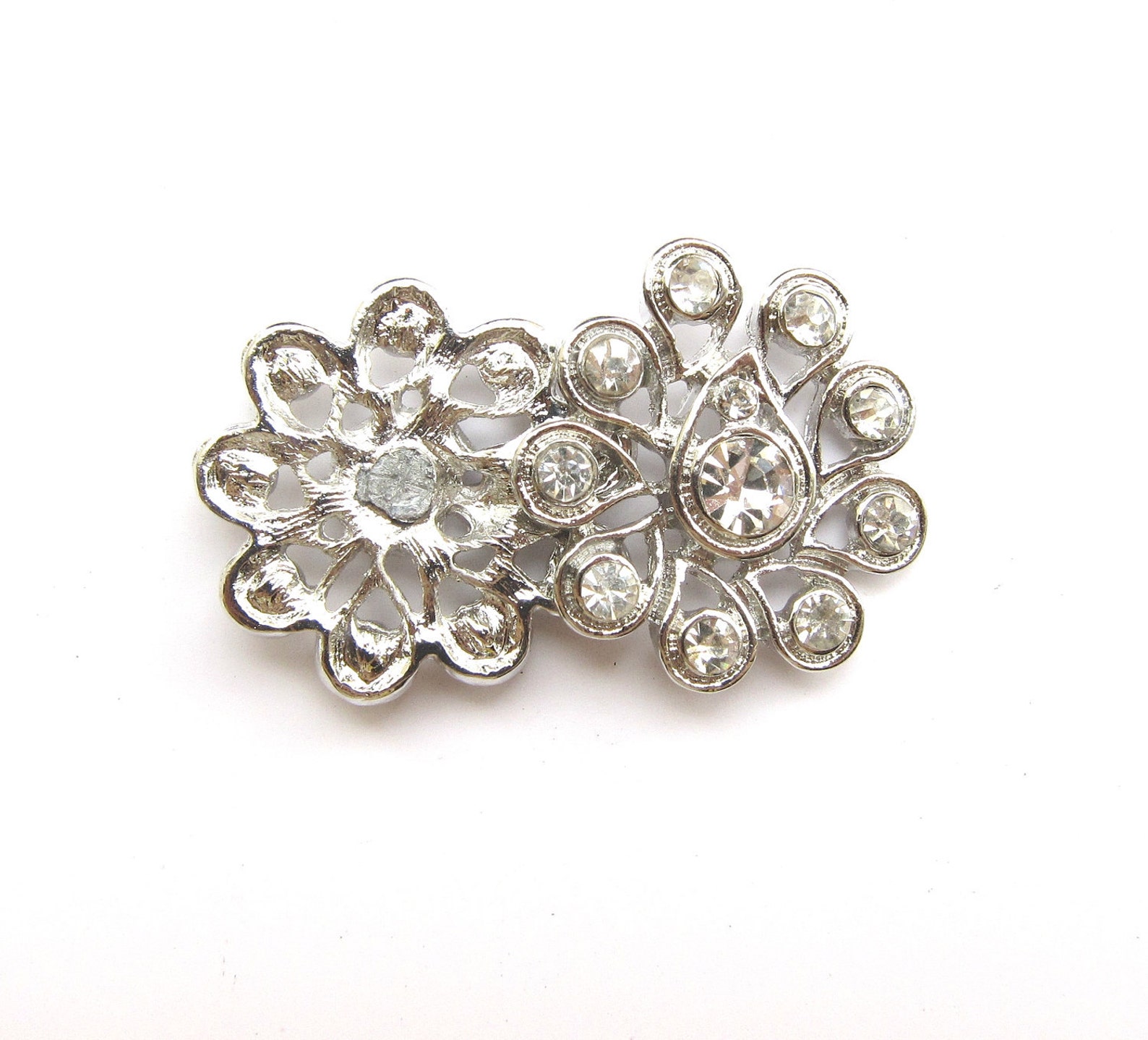 5 Crystal Rhinestone Buttons Flatback - Wedding Invitation Card Hair ...