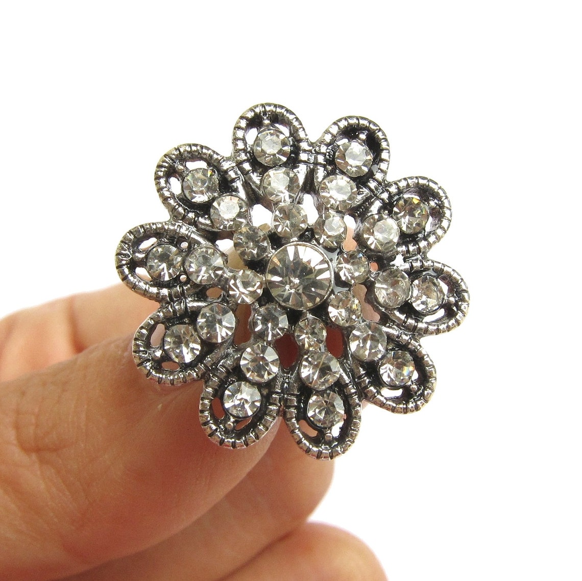 5 Crystal Rhinestone Buttons for Wedding Hair Accessories - Etsy