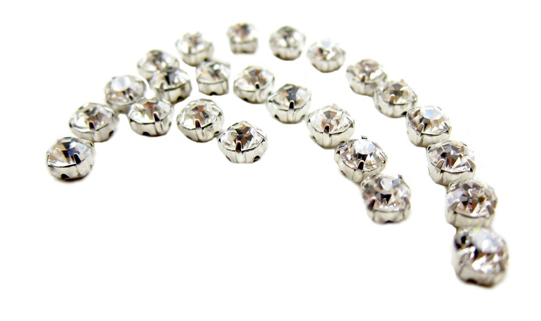 50 Rose Montees Round SS28 Size 6.1mm Rhinestone Beads for Wedding Gown ...