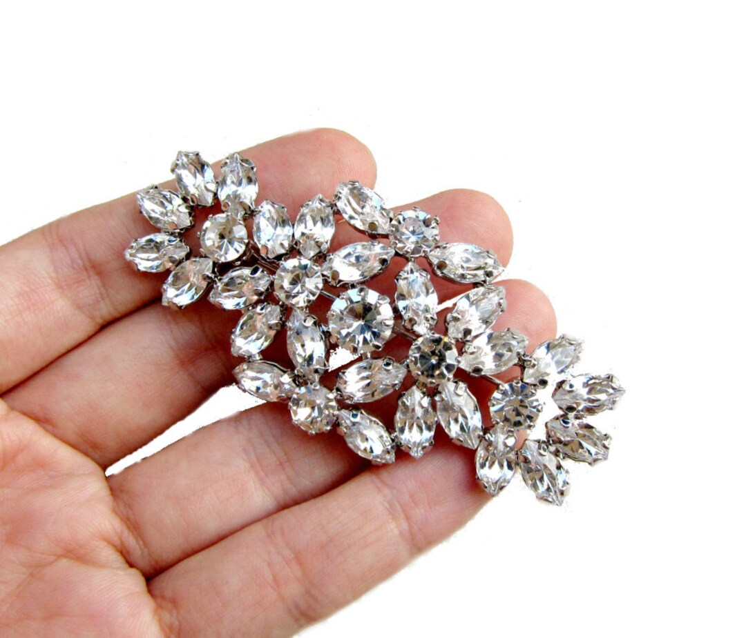 1 Crystal Rhinestone Brooch for Wedding Bridal Sash Cake Decoration ...