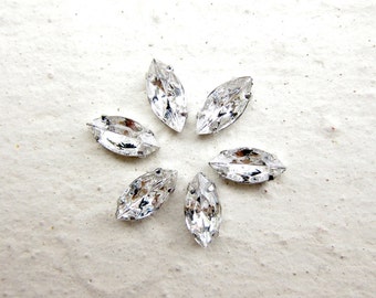 50 Rose Montees Emerald Cut 6mm X 4mm Rhinestone Beads for Wedding Gown ...