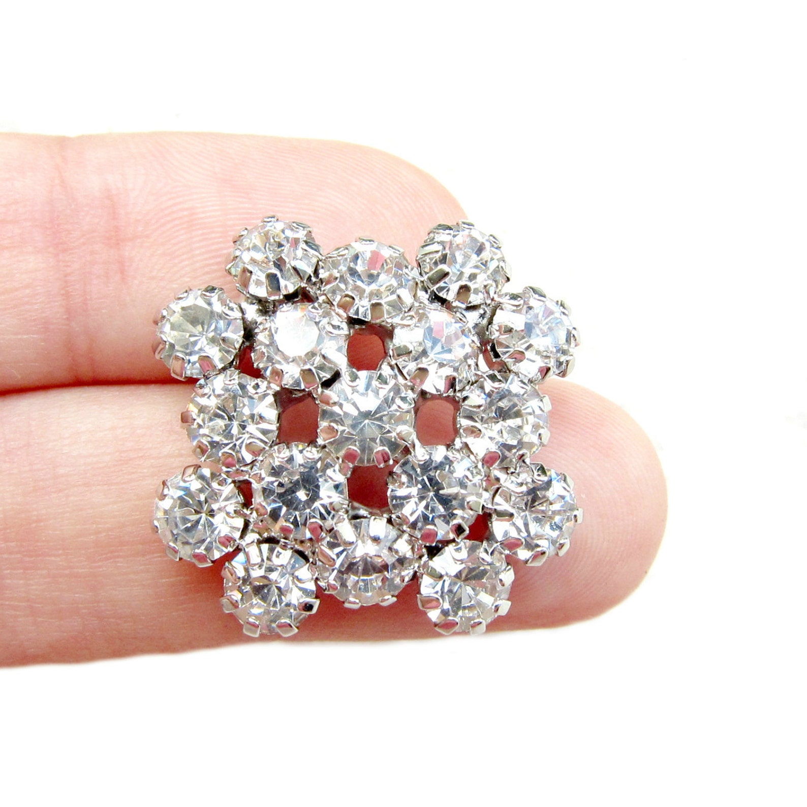 5 Sparkling Crystal Rhinestone Buttons for Wedding Decoration ...