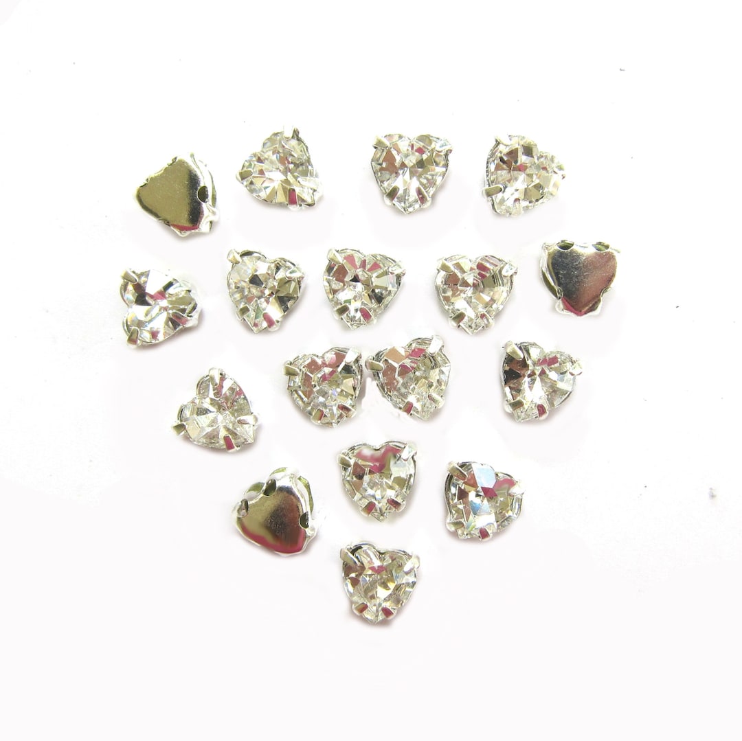NEW 50 Rose Montees HEART Shape 5mm X 5.5mm Shiny Grade AAA Rhinestone ...