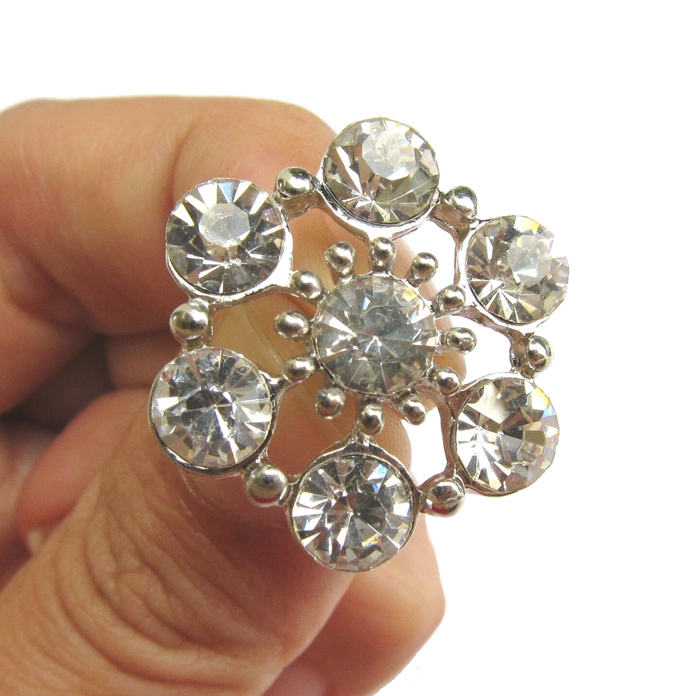 5 Crystal Rhinestone Buttons for Wedding Hair Accessories | Etsy