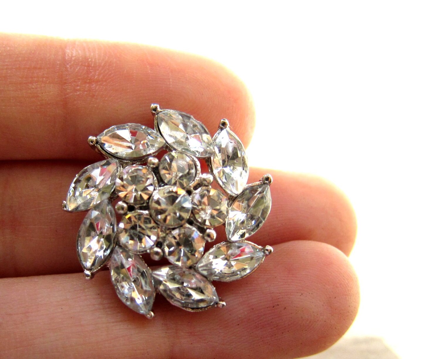 6 Rhinestone Buttons for Wedding Decoration Invitation Card ...