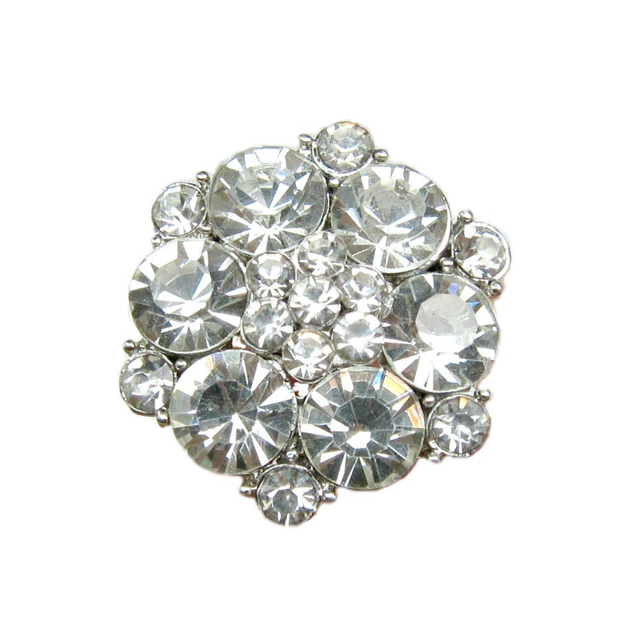 5 Round Crystal Rhinestone Buttons for Wedding Invitation Card - Etsy