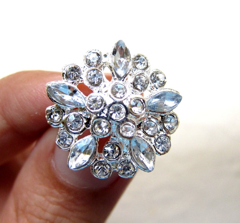 5 Vintage Inspired Rhinestone Buttons for Wedding Invitation - Etsy