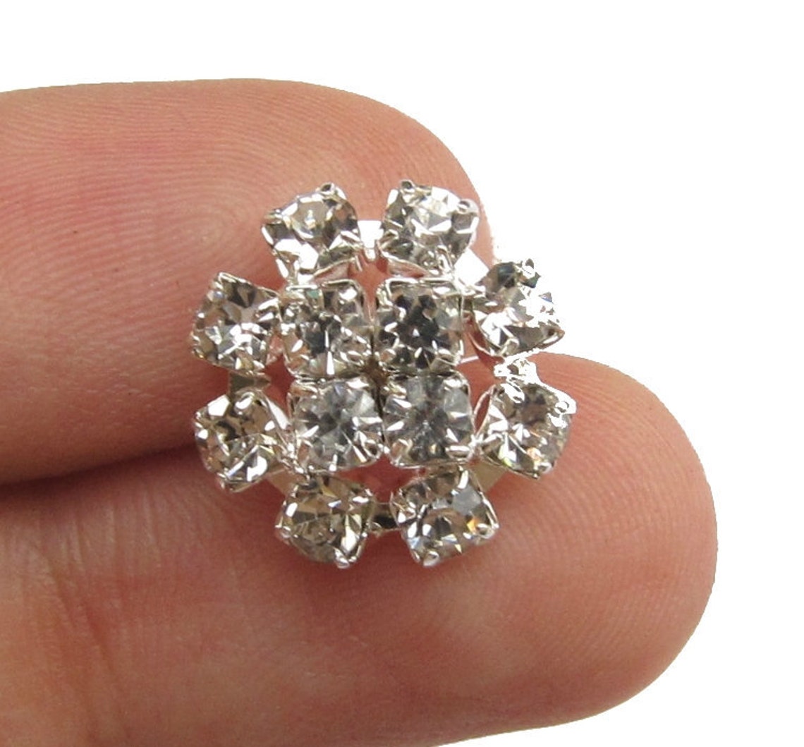 20 Crystal Rhinestone Buttons RB-083 for Wedding Supply Hair - Etsy