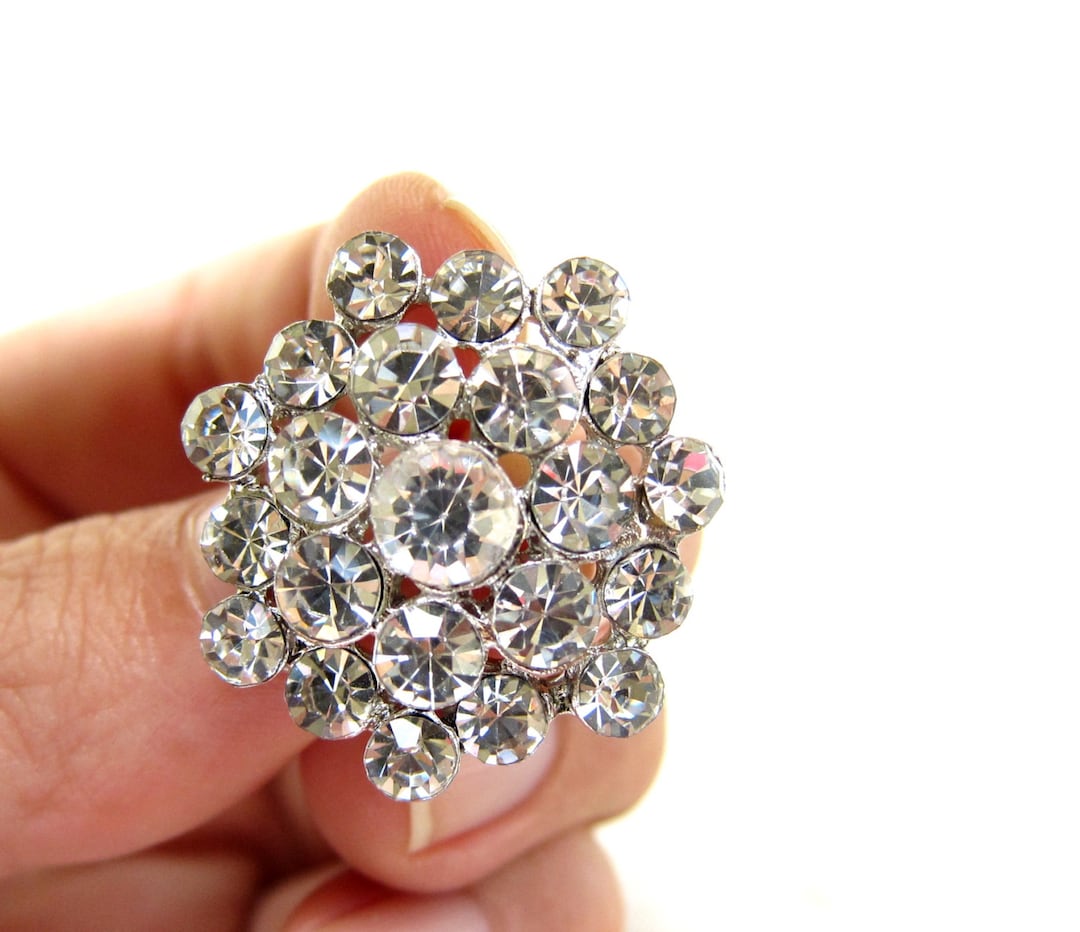 20 Rhinestone Buttons for Wedding Invitation Card Hair Accessories ...