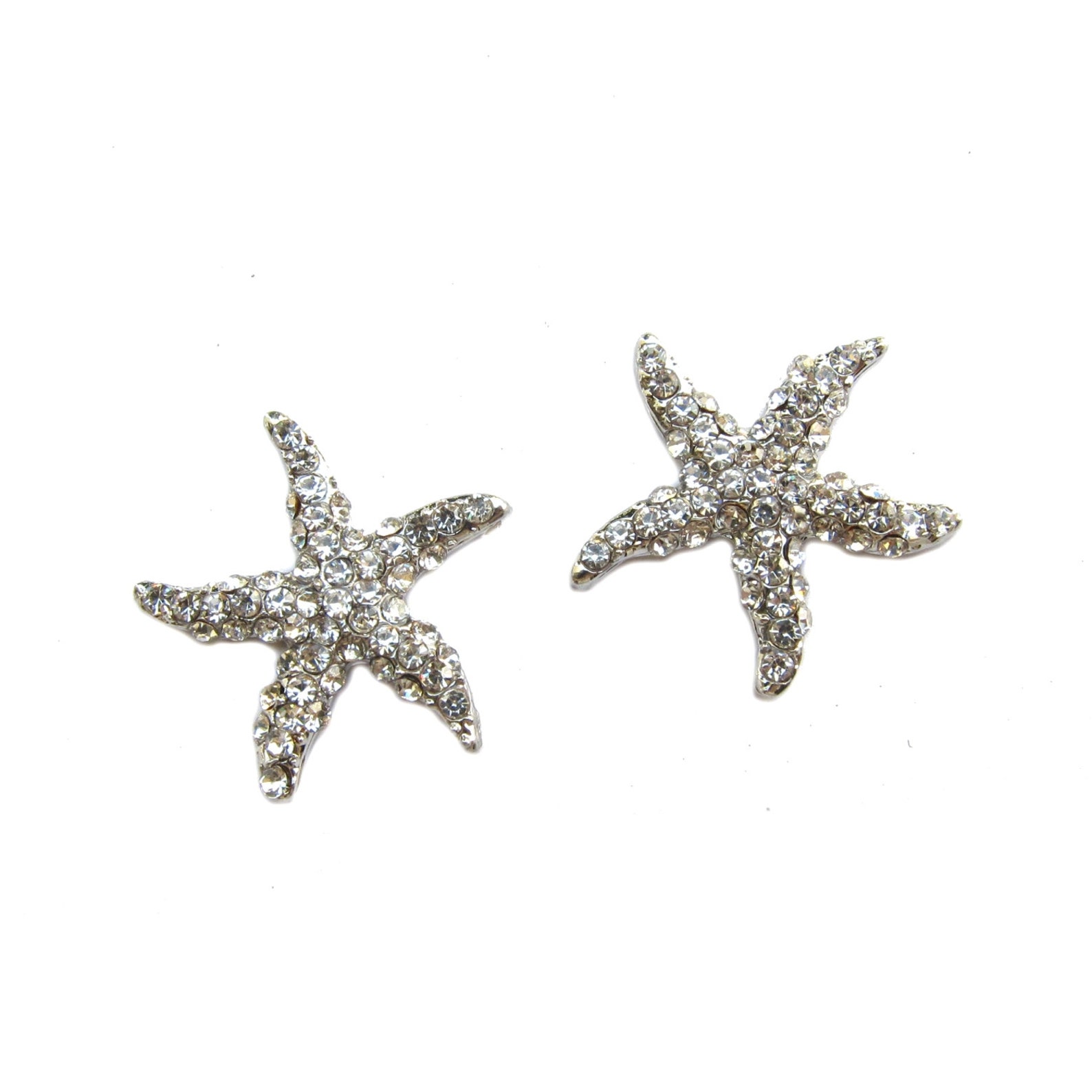 10 Starfish Crystal Rhinestone Flatback Buttons Wedding - Etsy