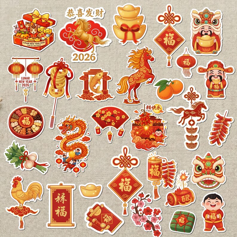 Chinese New Year Stickers, Vinyl Waterproof Stickers for Laptops - Etsy