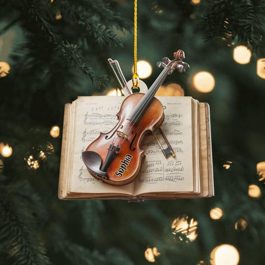 Personalized Violin Ornament: 2D Flat Music Gift - Etsy