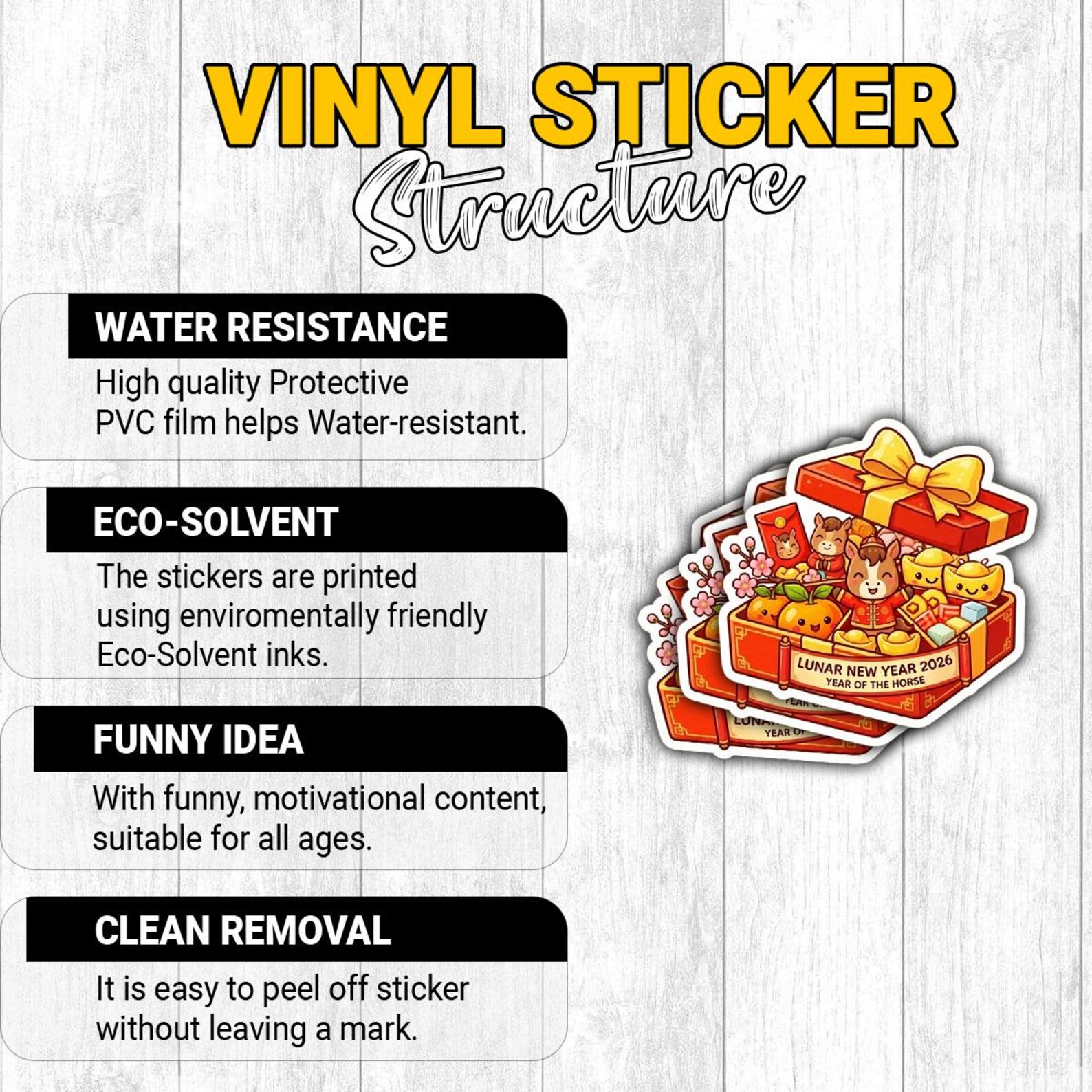 Chinese New Year Stickers, Vinyl Waterproof Stickers for Laptops - Etsy